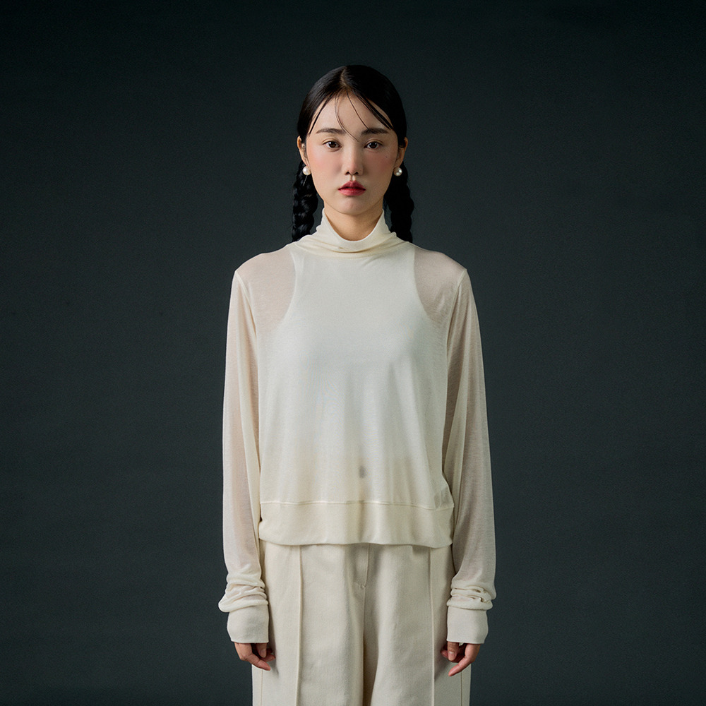 Lucent top (beige) - 하고(HAGO)