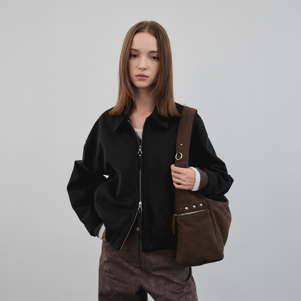 CP VEGAN SUEDE BOMBER JACKET(2COLORS) - HAGO(하고)