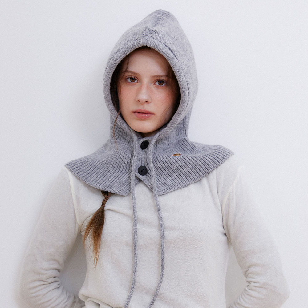 [ACC특가]two button string balaclava (C056_grey) - 하고(HAGO)