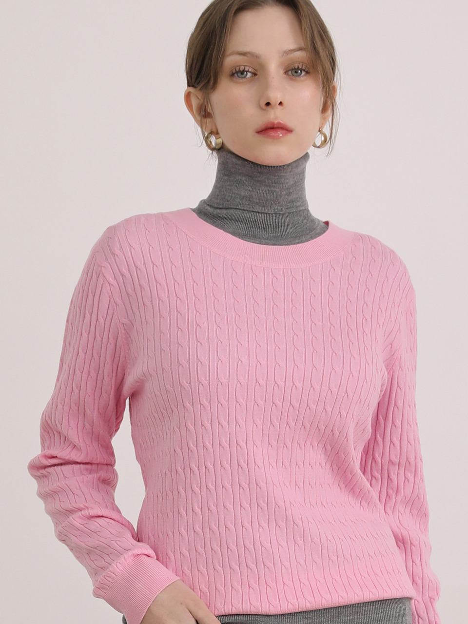 Basic Cable Round neck_MA9LKN1 - HAGO(하고)