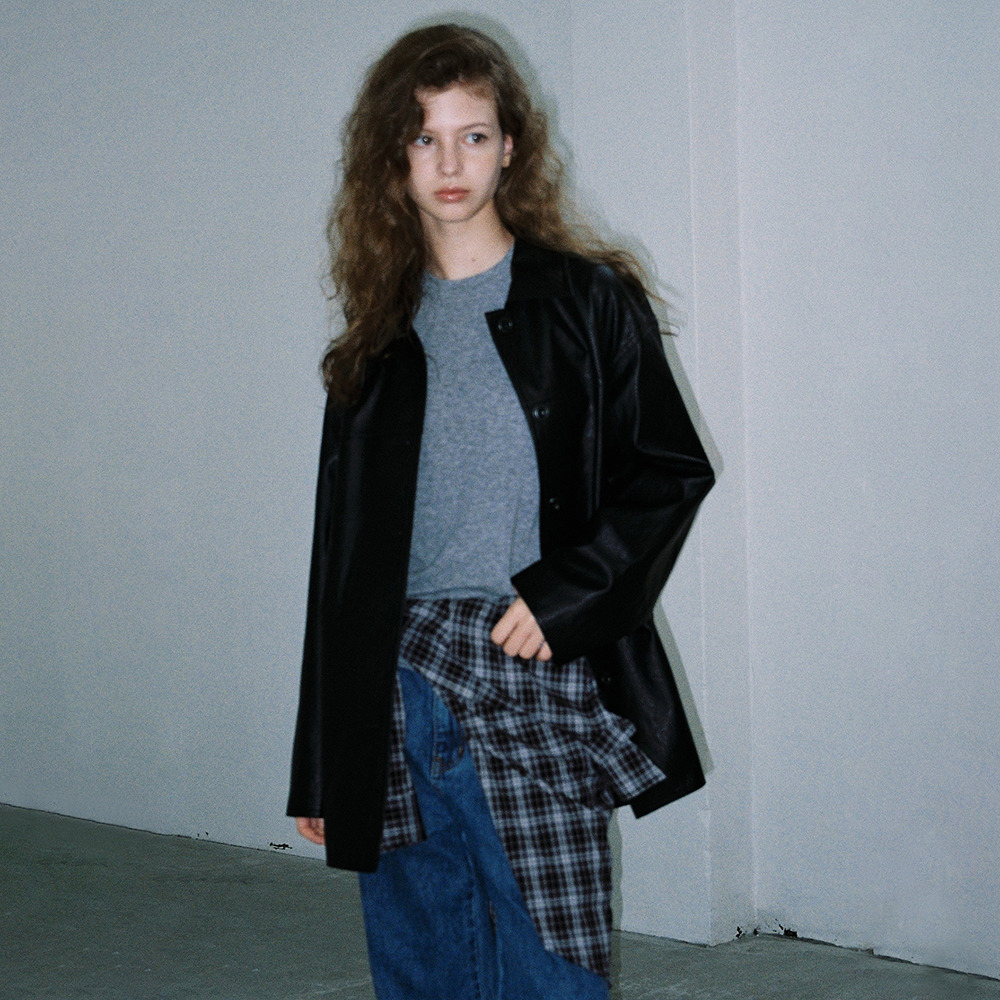 [봄신상단독특가][3/21 순차발송] Mila leather half jacket (black) - 하고(HAGO)