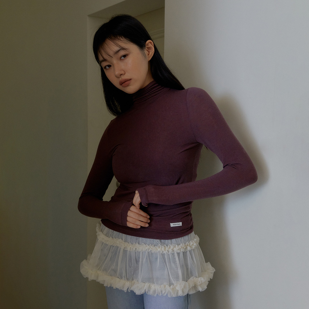 BASIC TENCEL POLAR T-SHIRT (PURPLE) - HAGO(하고)