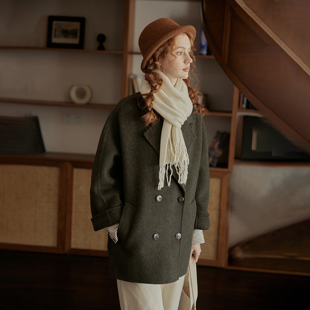 PM_Green double breasted wool jacket - HAGO(하고)