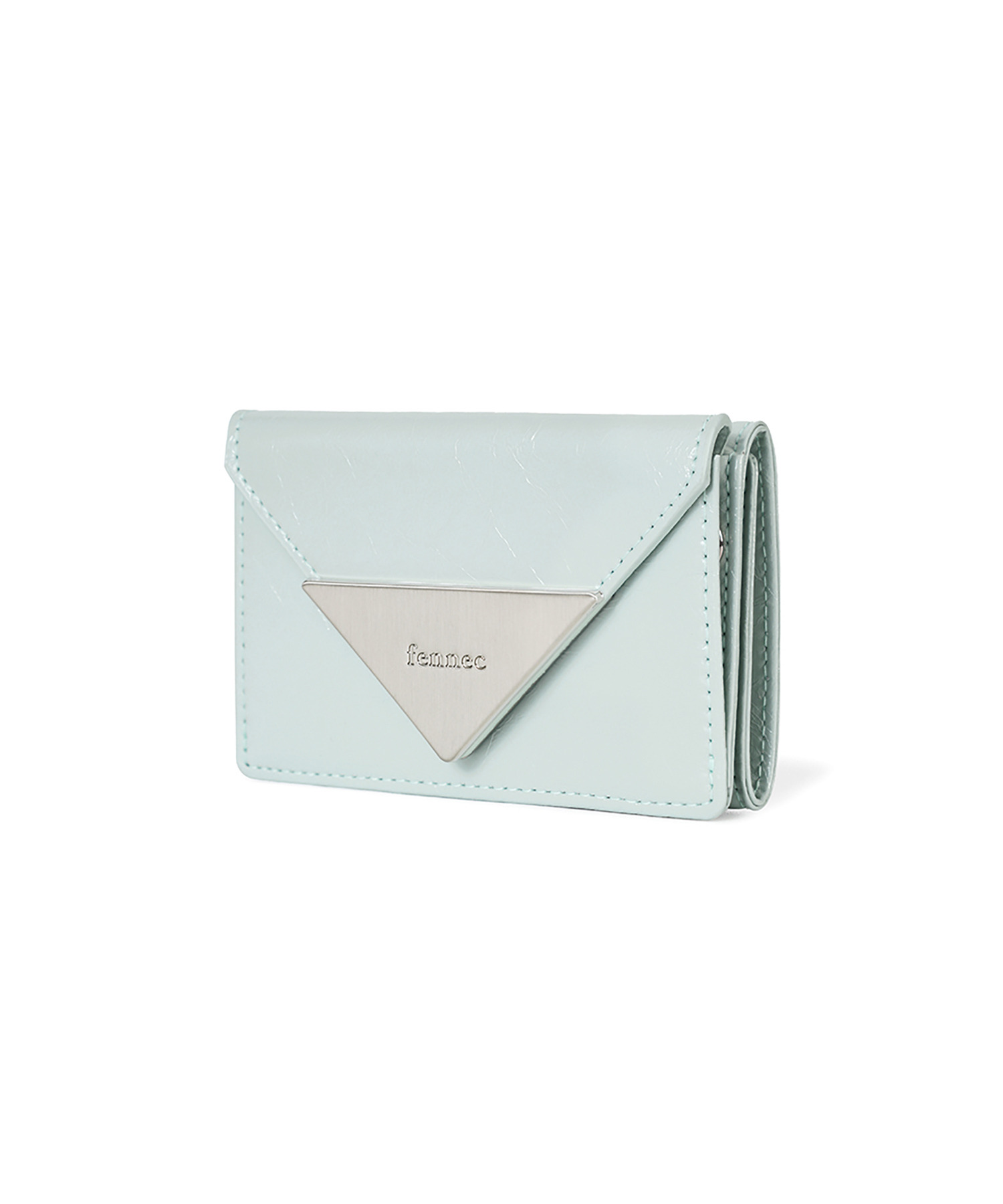 CRINKLE TRIANGLE TRIPLE WALLET D - PALE MINT - 하고(HAGO)