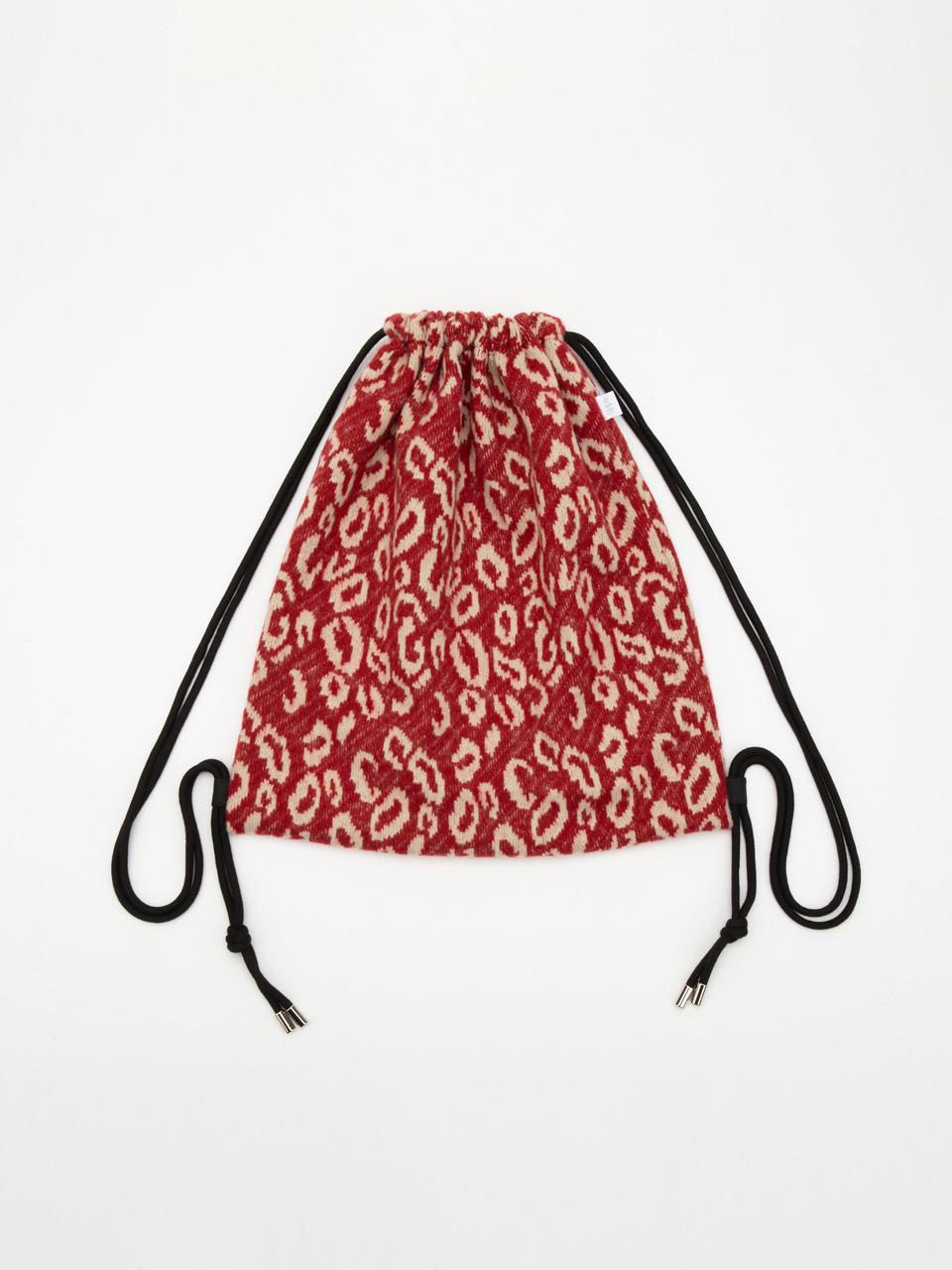 Boheme leopard knit string bag [red] / 보엠 레오파드 니트 스트링백 [레드] - 하고(HAGO)