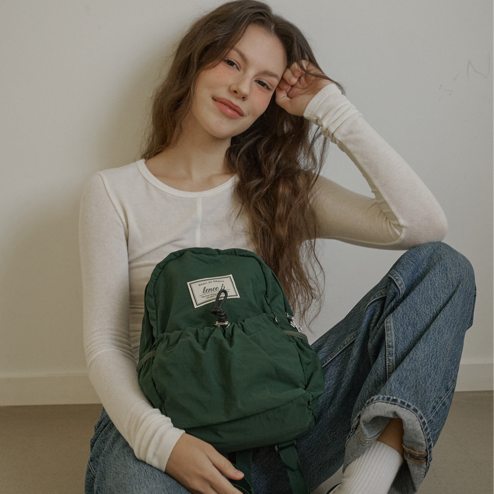 미니 스트링 백팩 딥그린 Mini string backpack Deep green - HAGO(하고)