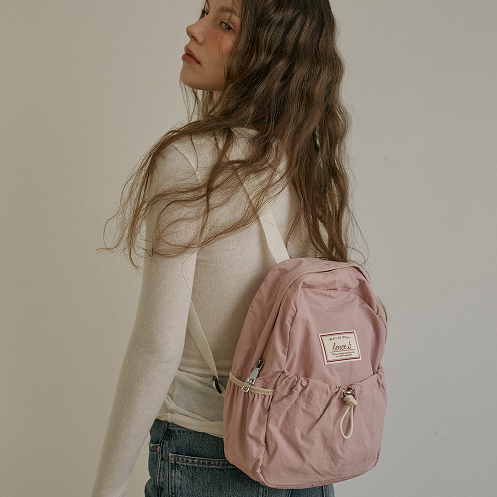 미니 스트링 백팩 베이비핑크 Mini string backpack Baby pink - 하고(HAGO)