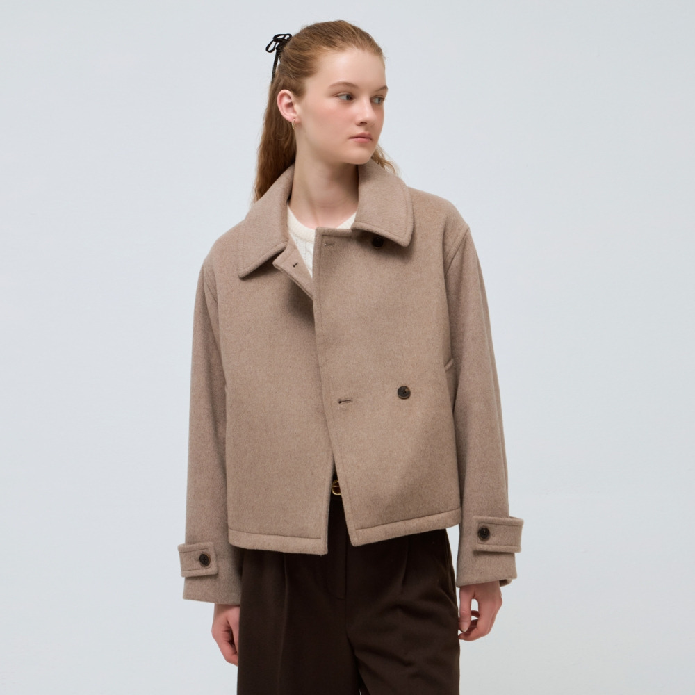 wool short coat - oatmeal - 하고(HAGO)