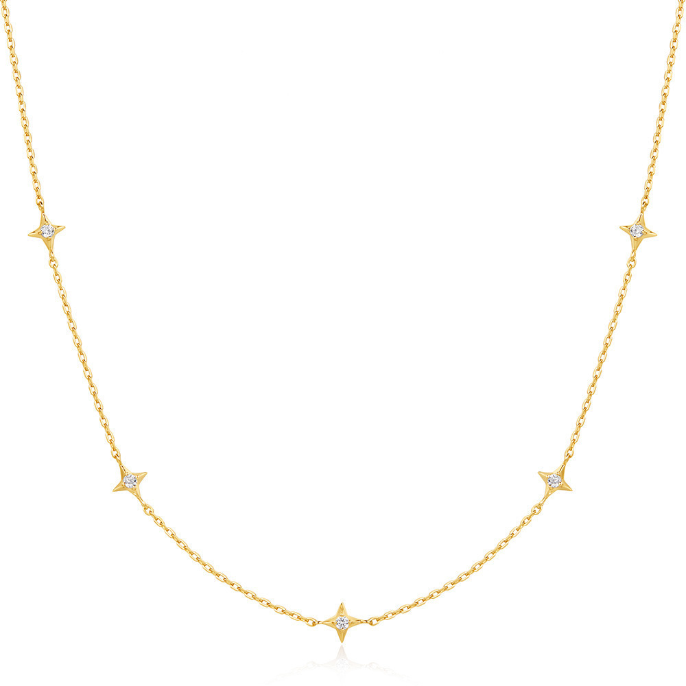 골드 스타 스테이션 925 실버 목걸이 N061-04G - HAGO(하고)