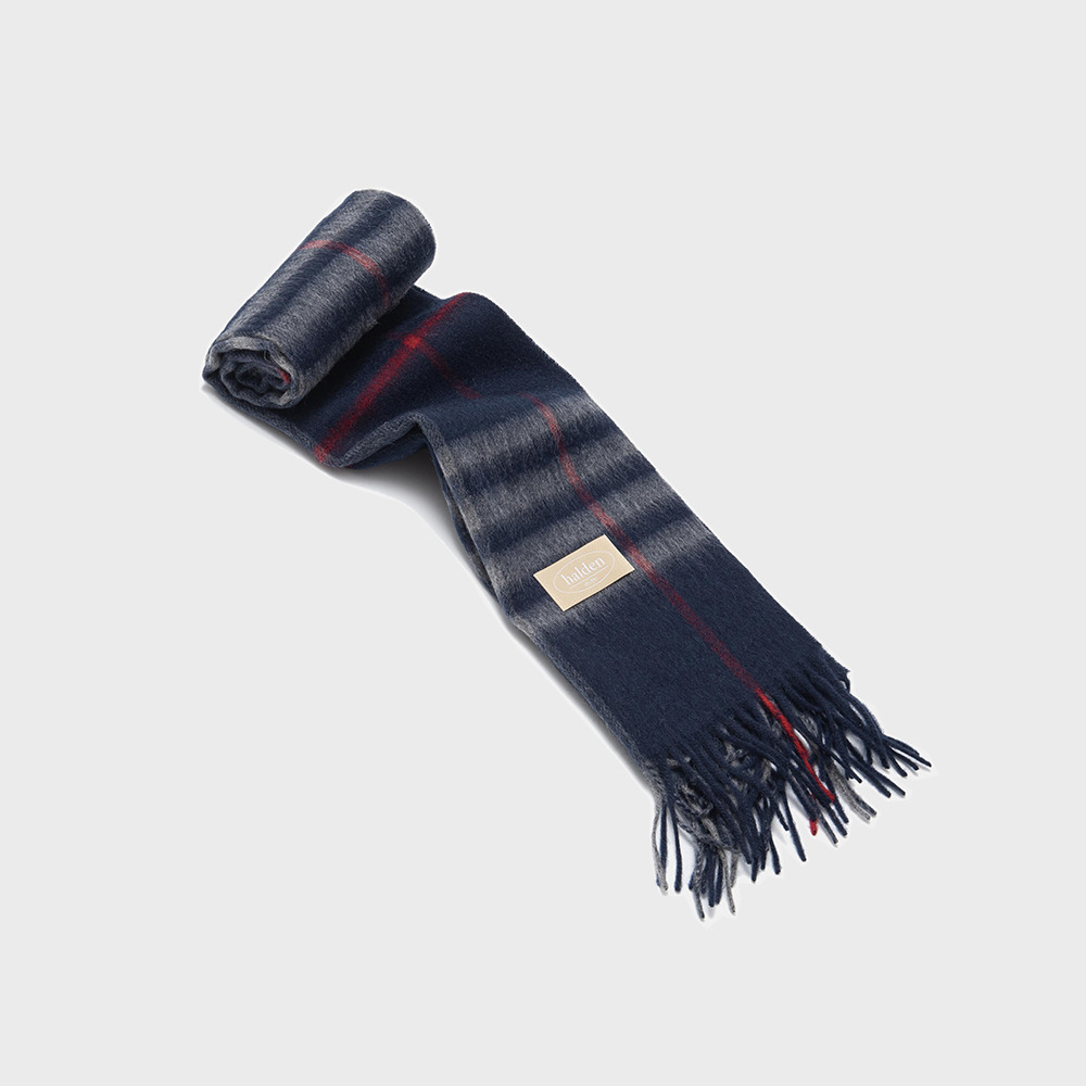 wool classic check muffler (M008_navy) - 하고(HAGO)