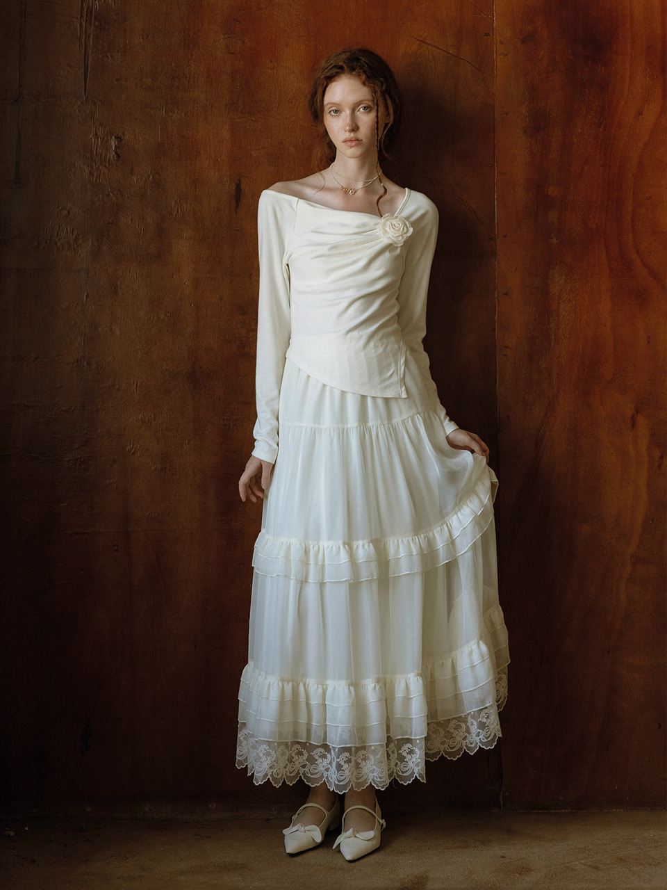 DD_Lace splicing cake skirt - 하고(HAGO)