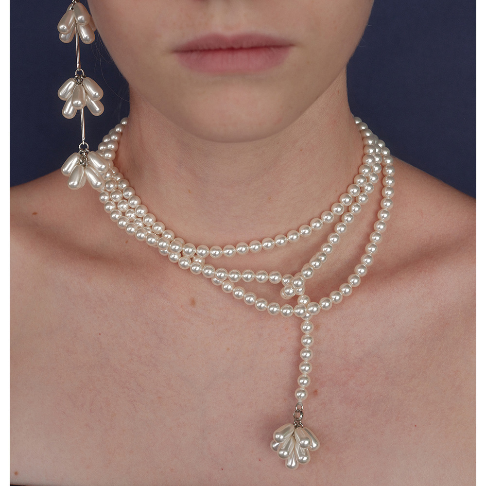 Pearl Flower Two-way Necklace - HAGO(하고)