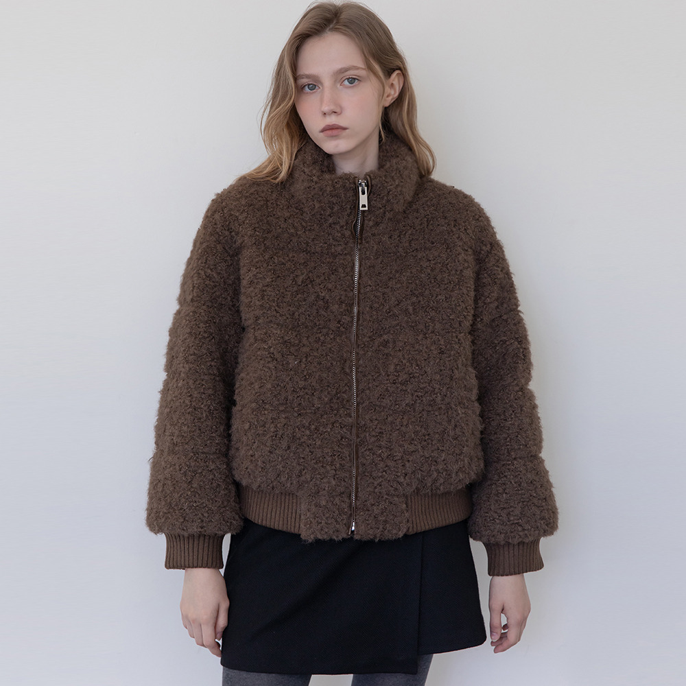 [단독~1.30]Boucle duck down padding - Brown - 하고(HAGO)