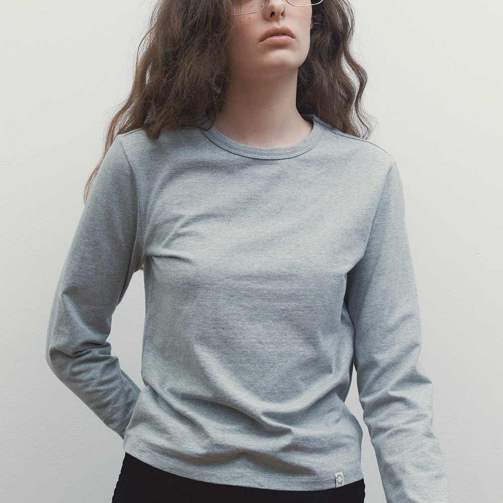 BASIC LONG SLEEVE - MELANGE GREY - HAGO(하고)
