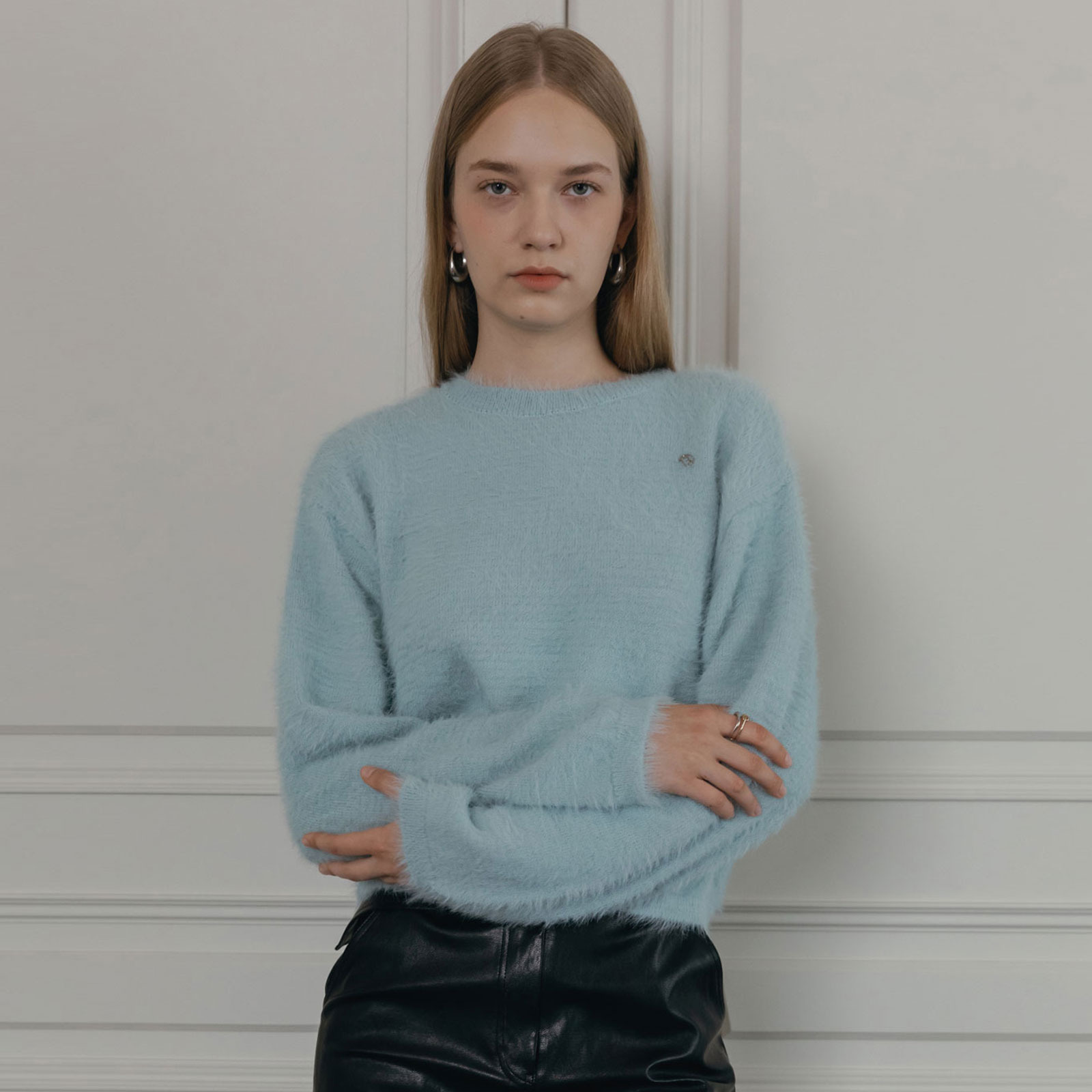 LONG HAIR SOFT SWEATER_SKY BLUE - 하고(HAGO)