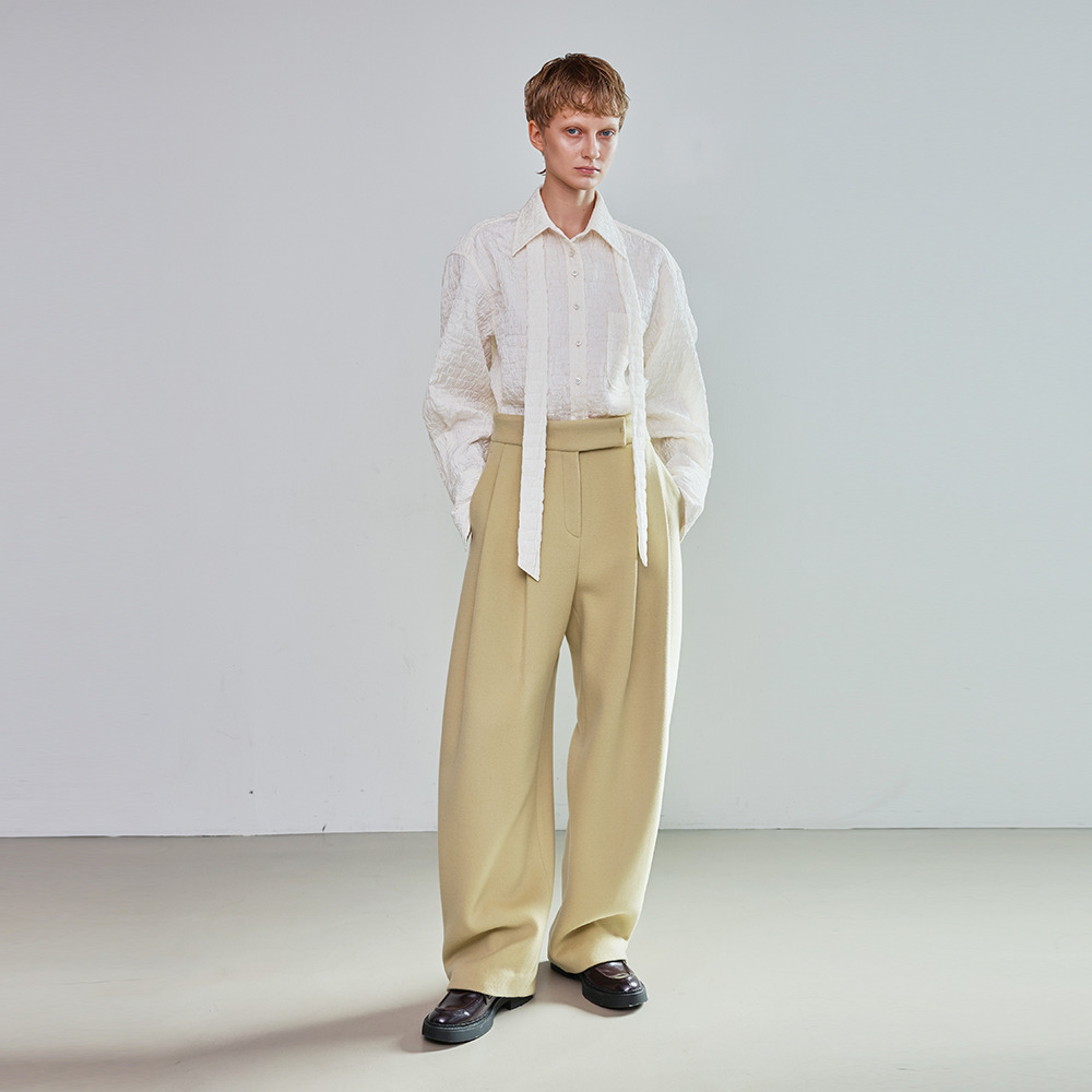 [설 연휴특가]Cocoon Two-tuck Wool Cash Pants _ Yellow Beige - 하고(HAGO)