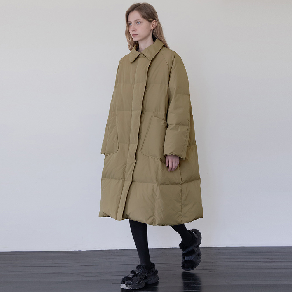 [25% 쿠폰]Oversized duck down long padding - Olive beige - HAGO(하고)