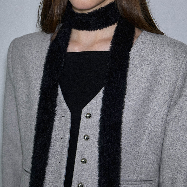 Basic Slim Muffler [Black] - 하고(HAGO)