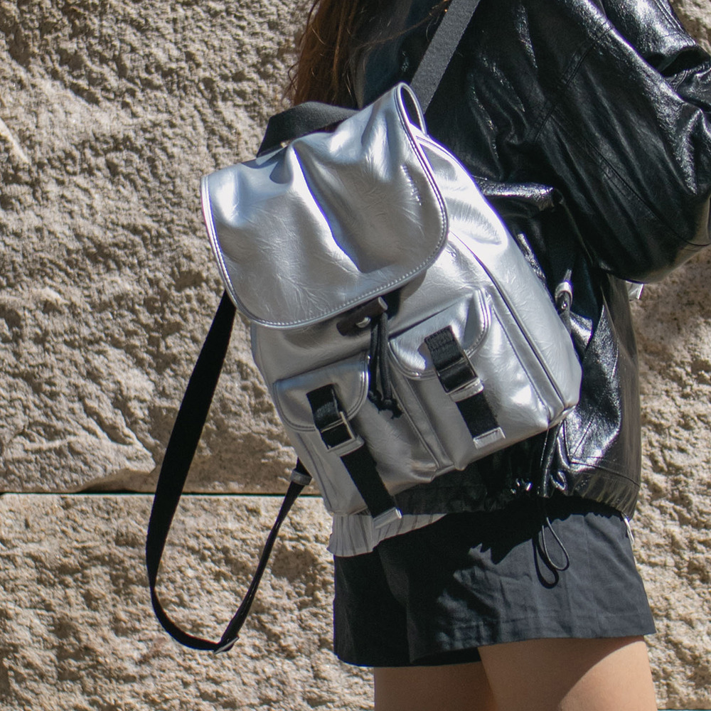 Les Deux Backpack (silver) - HAGO(하고)
