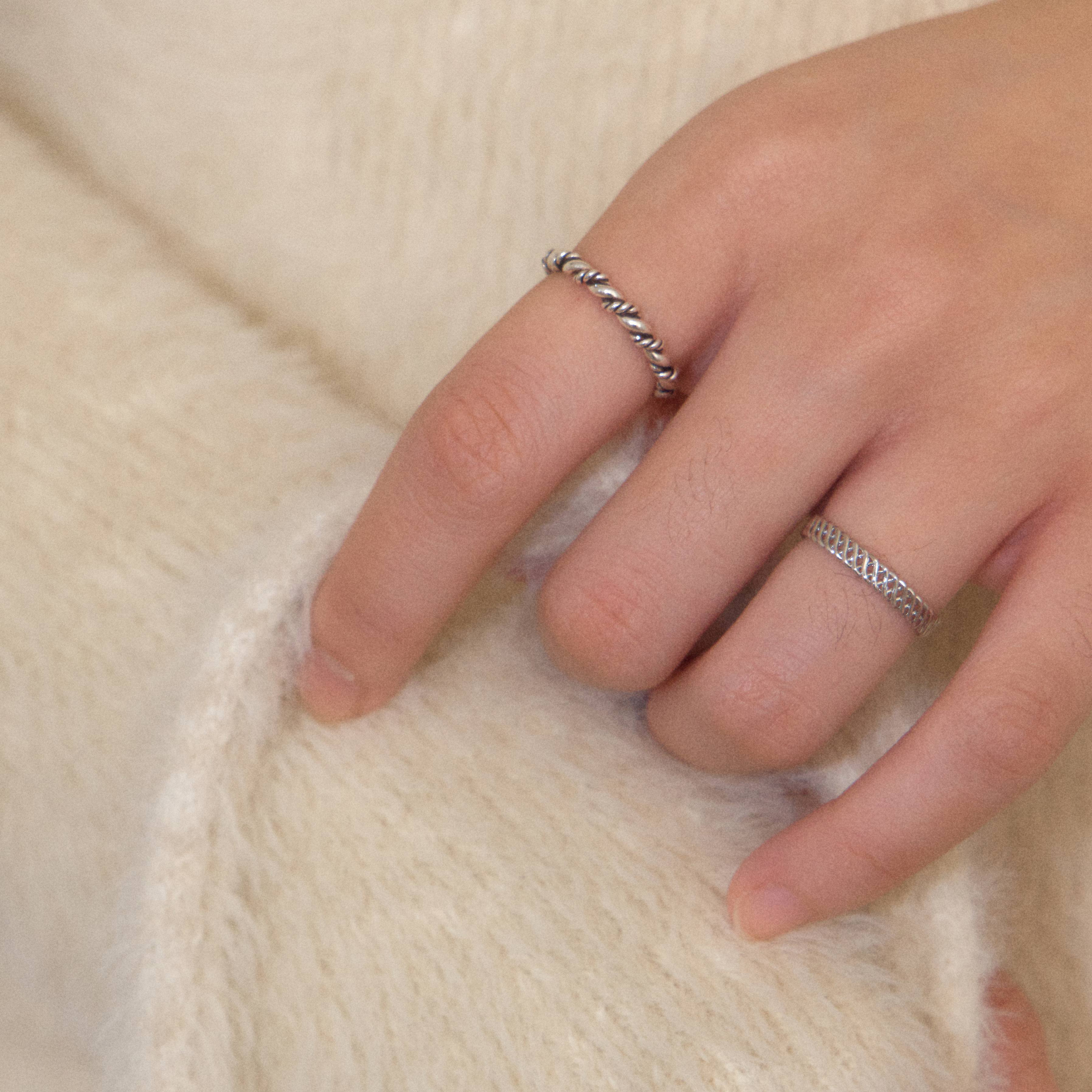 [silver925] twisted rope ring - 하고(HAGO)