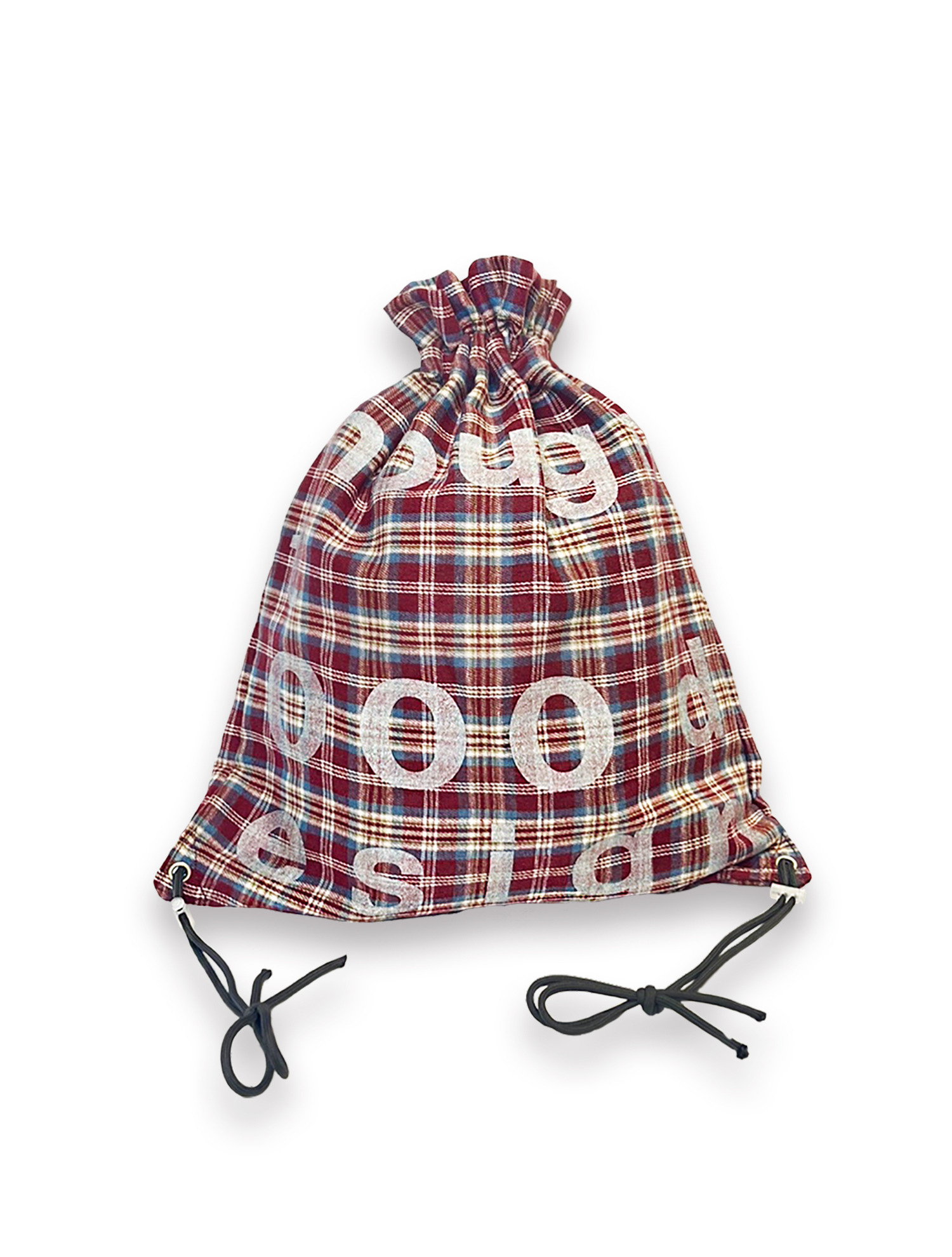 000 Design Check Gym Sack / Burgundy - HAGO(하고)