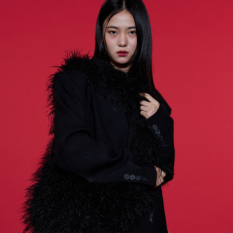 PLUSH FUAX FUR BAG BLACK - HAGO(하고)