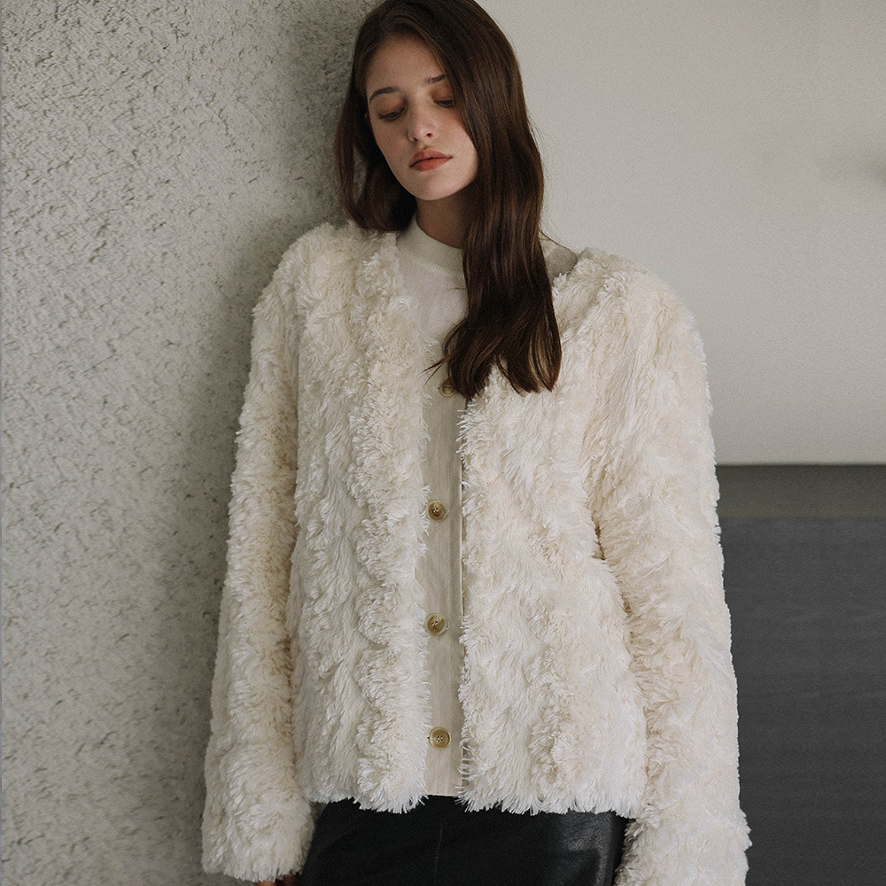 Soft Fur Jacket [Ivory] - 하고(HAGO)