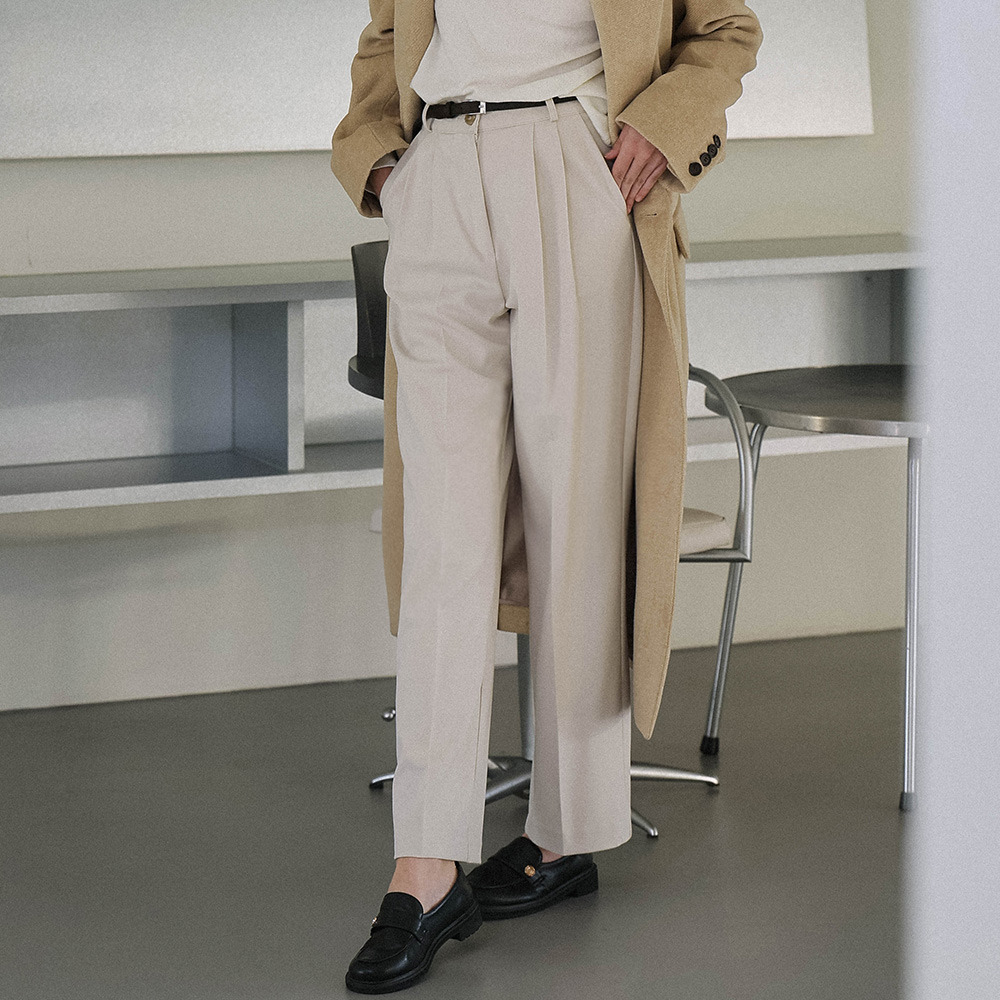 Basic Two Tuck Slacks [Ivory] - HAGO(하고)