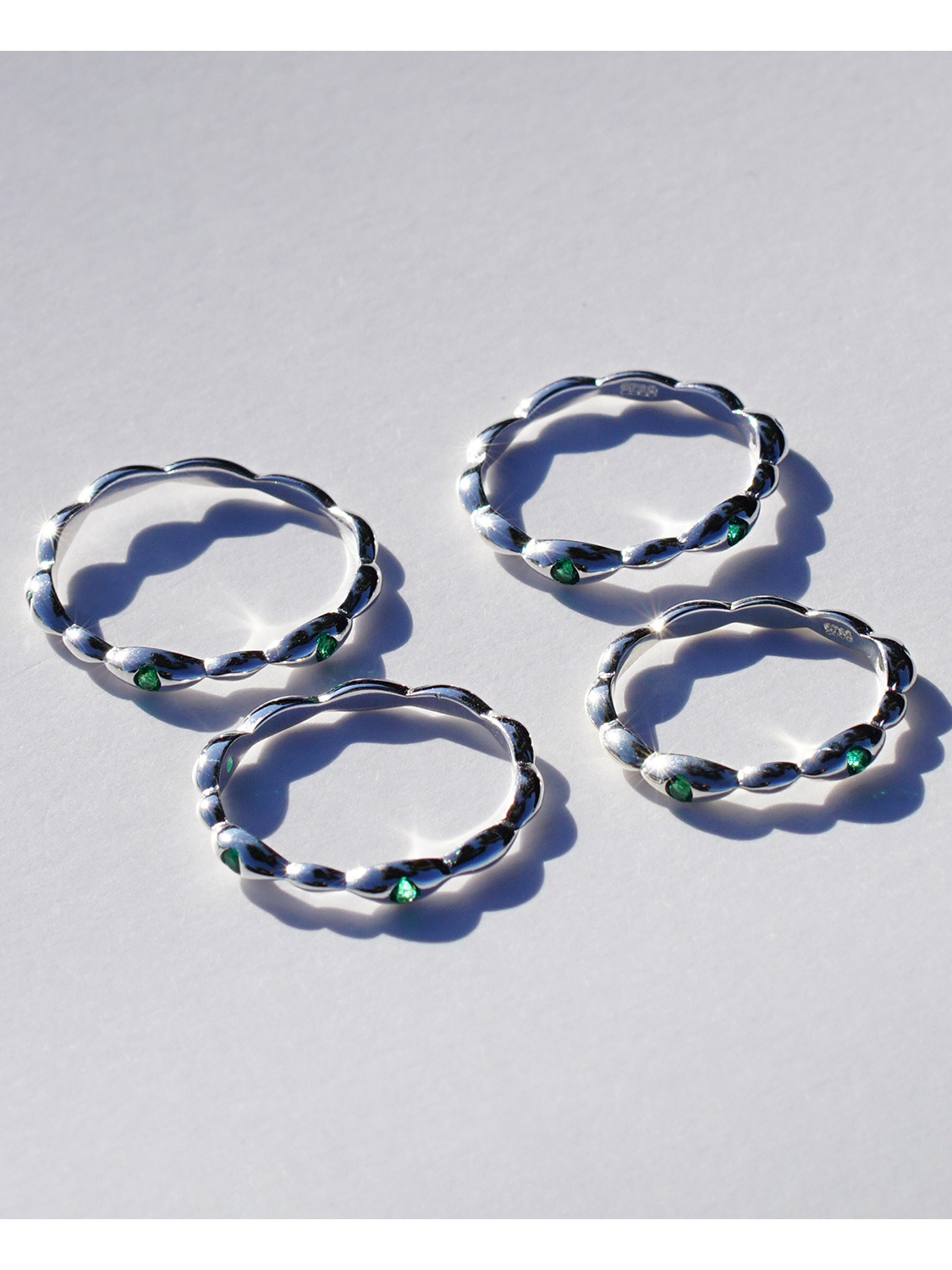 [Silver925]GREEN EYES RINGS - (Silver) - HAGO(하고)