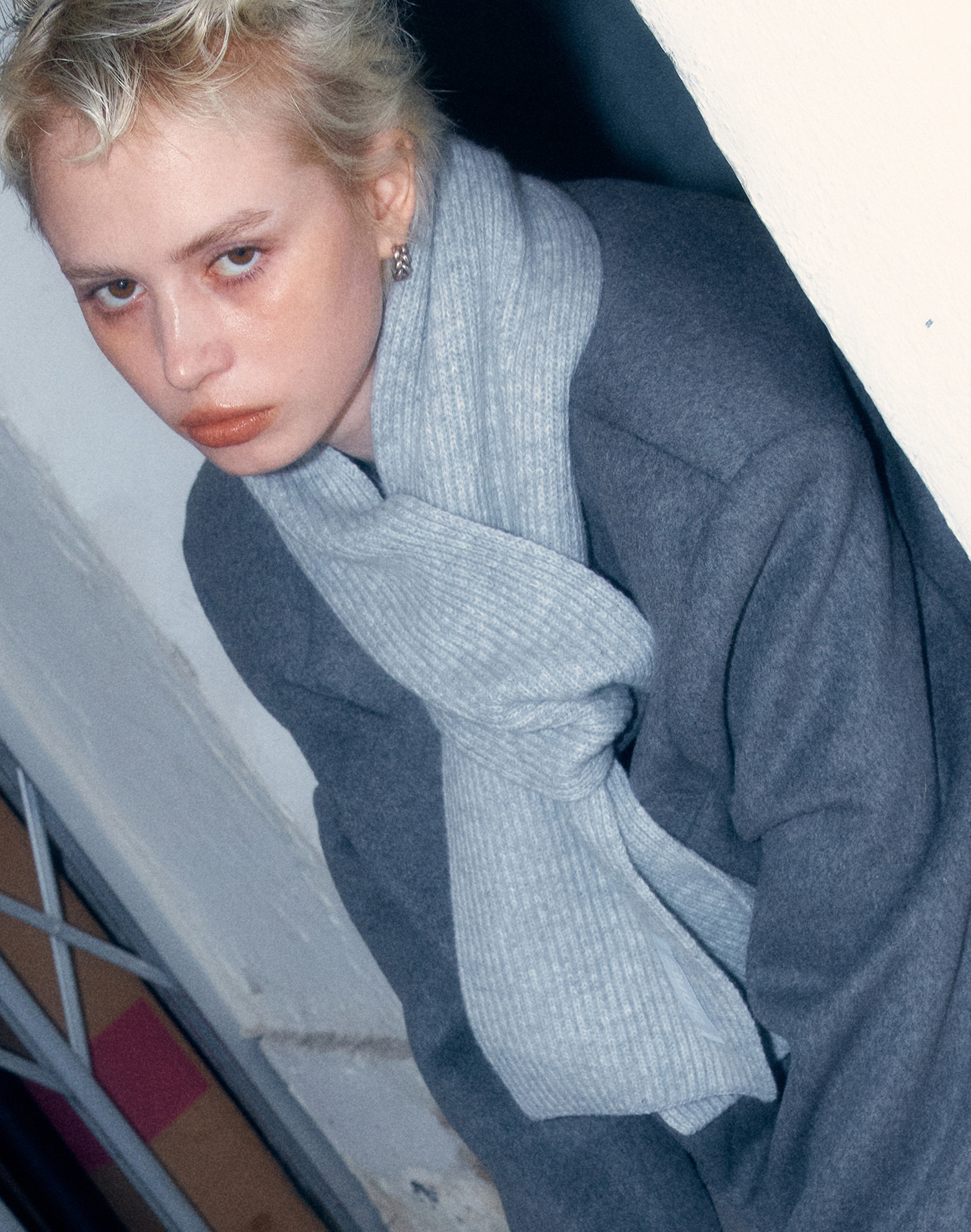 PLAIN MUFFLER / LAMBS WOOL / GR - HAGO(하고)