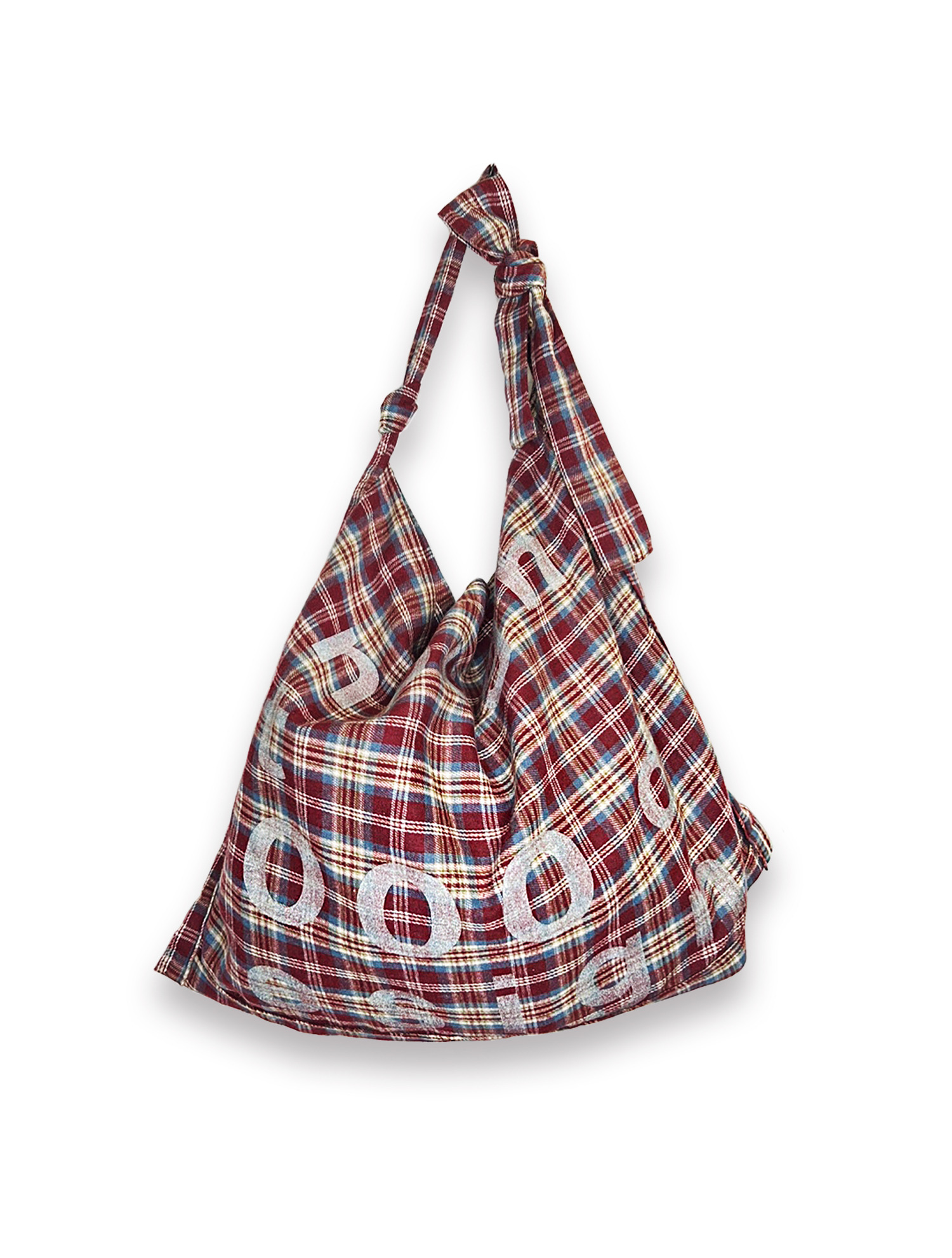 000 Design Check Tie Bag / Burgundy - 하고(HAGO)