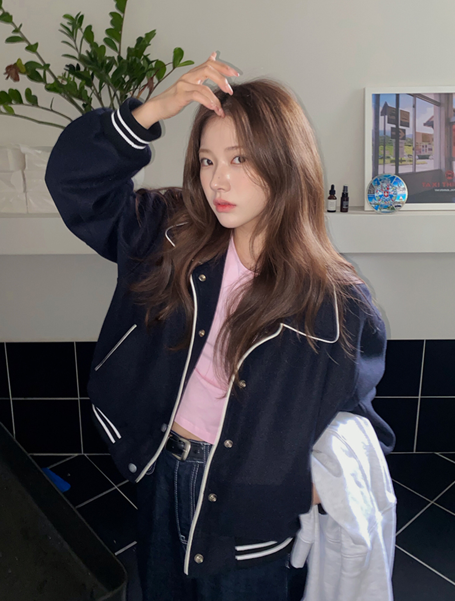 [25%쿠폰][TWEE] [정향`pick] 다이제 바시티 자켓 - 하고(HAGO)