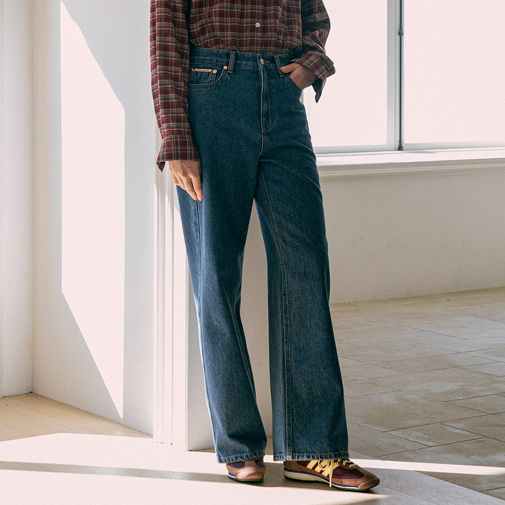 [25%쿠폰]P3221 와이드 데님 팬츠 - 하고(HAGO)