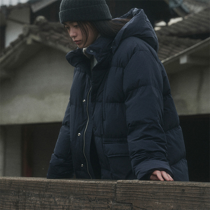MORI HOOD DOWN PADDING_NAVY - HAGO(하고)