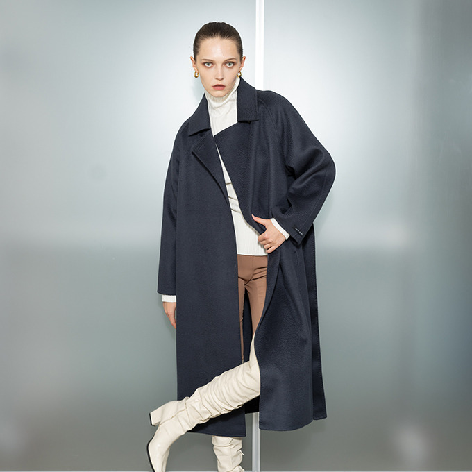 Gibbling labro balmacan coat - navy - HAGO(하고)