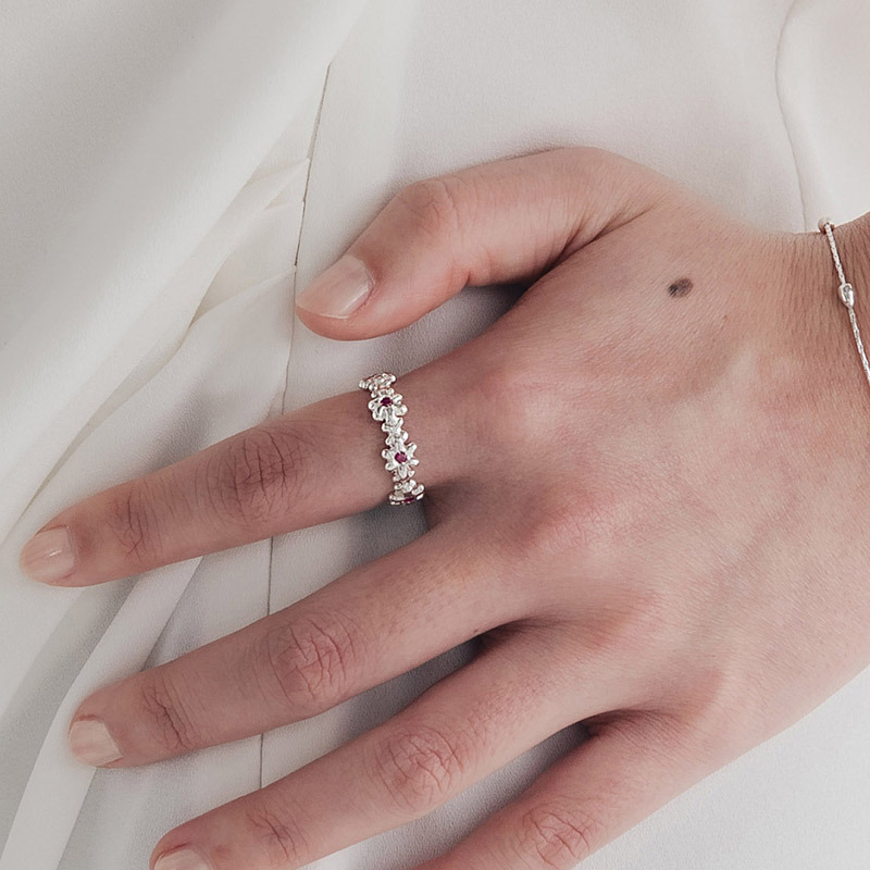 [탄생석] Floral embrace ring - HAGO(하고)