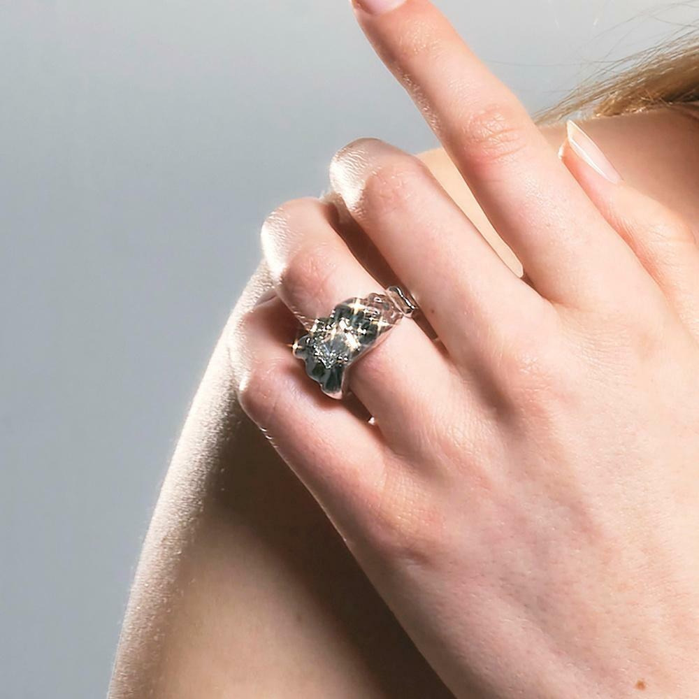 NO.322 [SILVER] GEOMETRY SQUARE RING - HAGO(하고)