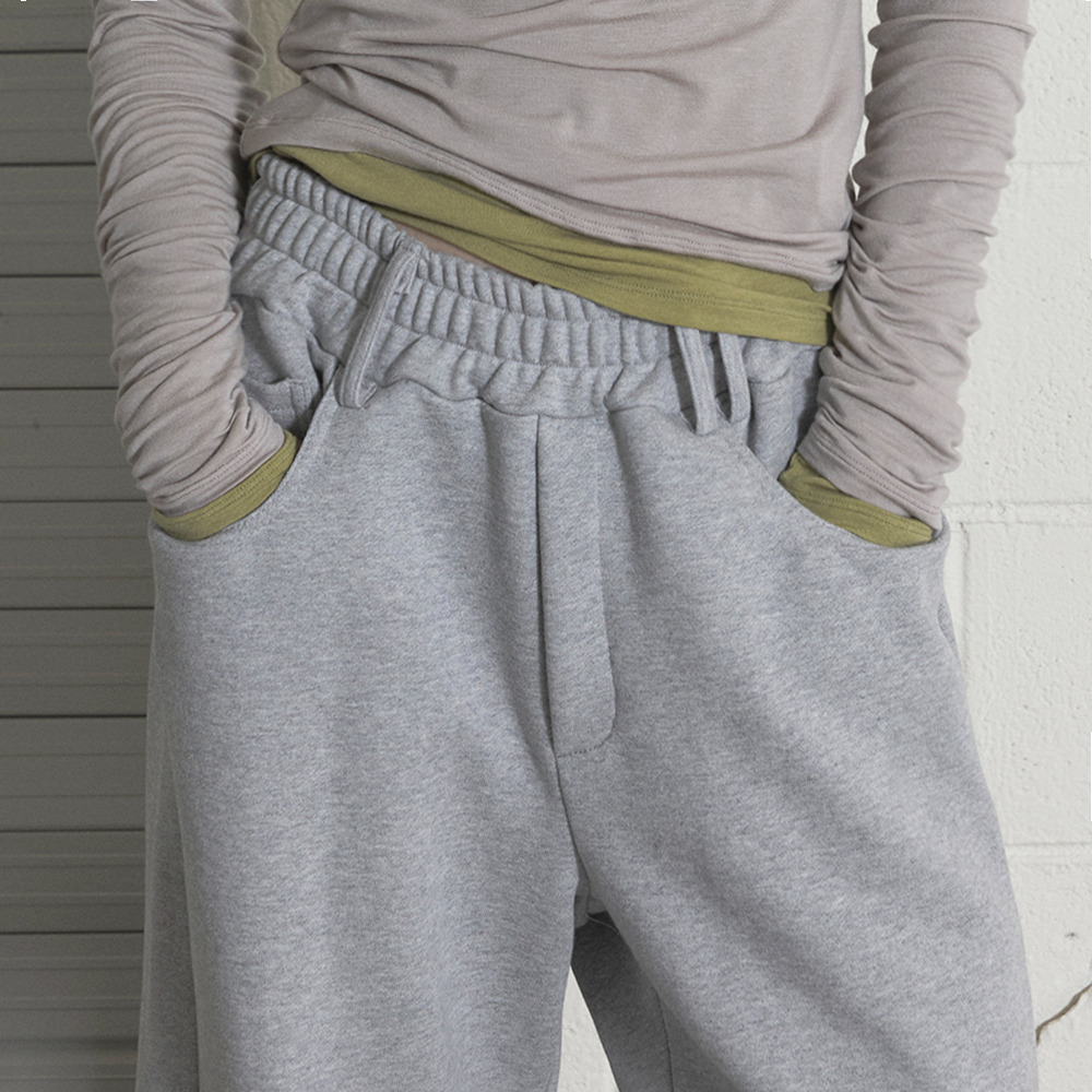 BELT LOOP SWEAT PANTS - GREY - 하고(HAGO)