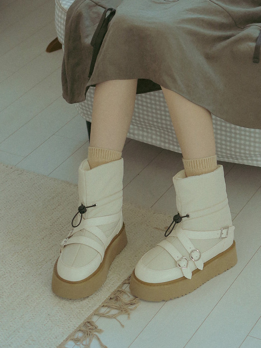 ljh010-5 Padded Platform Ankle Boots - 2 Colors - HAGO(하고)