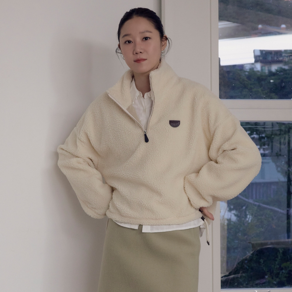 dumble half zip up - ivory - 하고(HAGO)