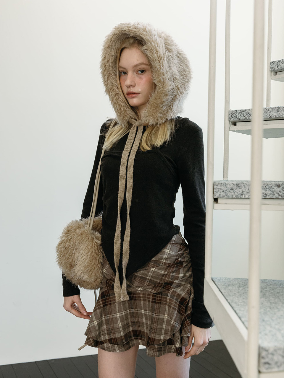 ANGORA LAYERED T-SHIRTS / BLACK - HAGO(하고)