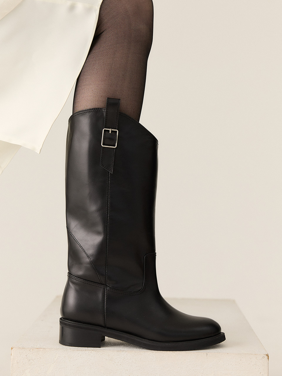 418C comfy western boots _3cm - HAGO(하고)