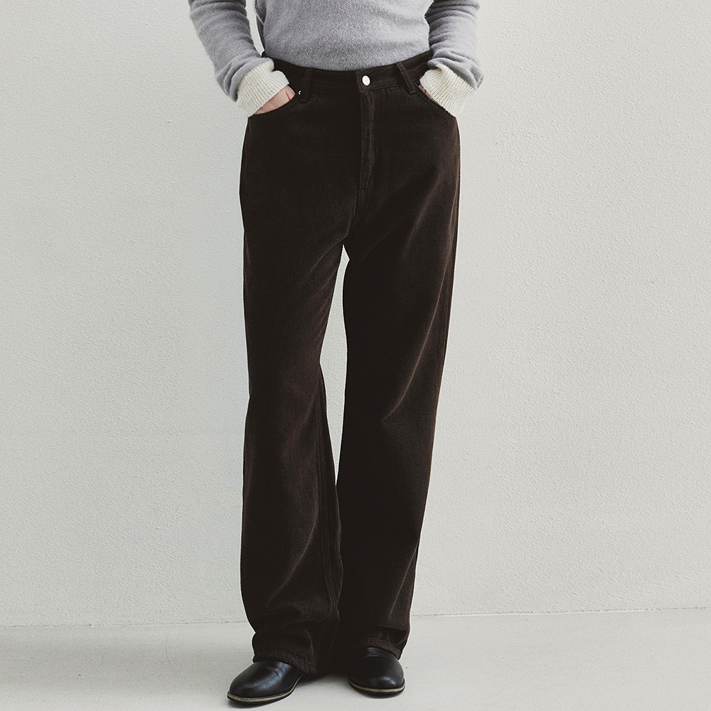 Cozy Wide Cotton Pants (Brown) - 하고(HAGO)