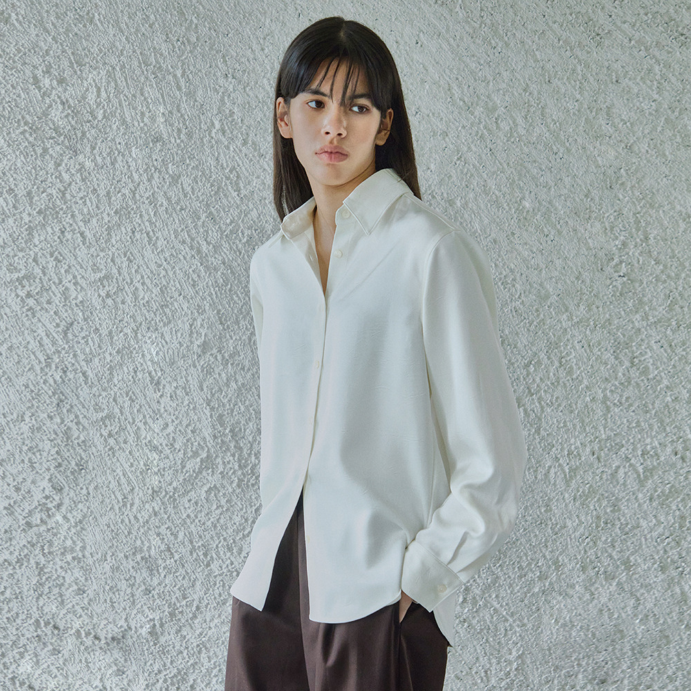 BASIC SATIN SHIRTS / IVORY - HAGO(하고)