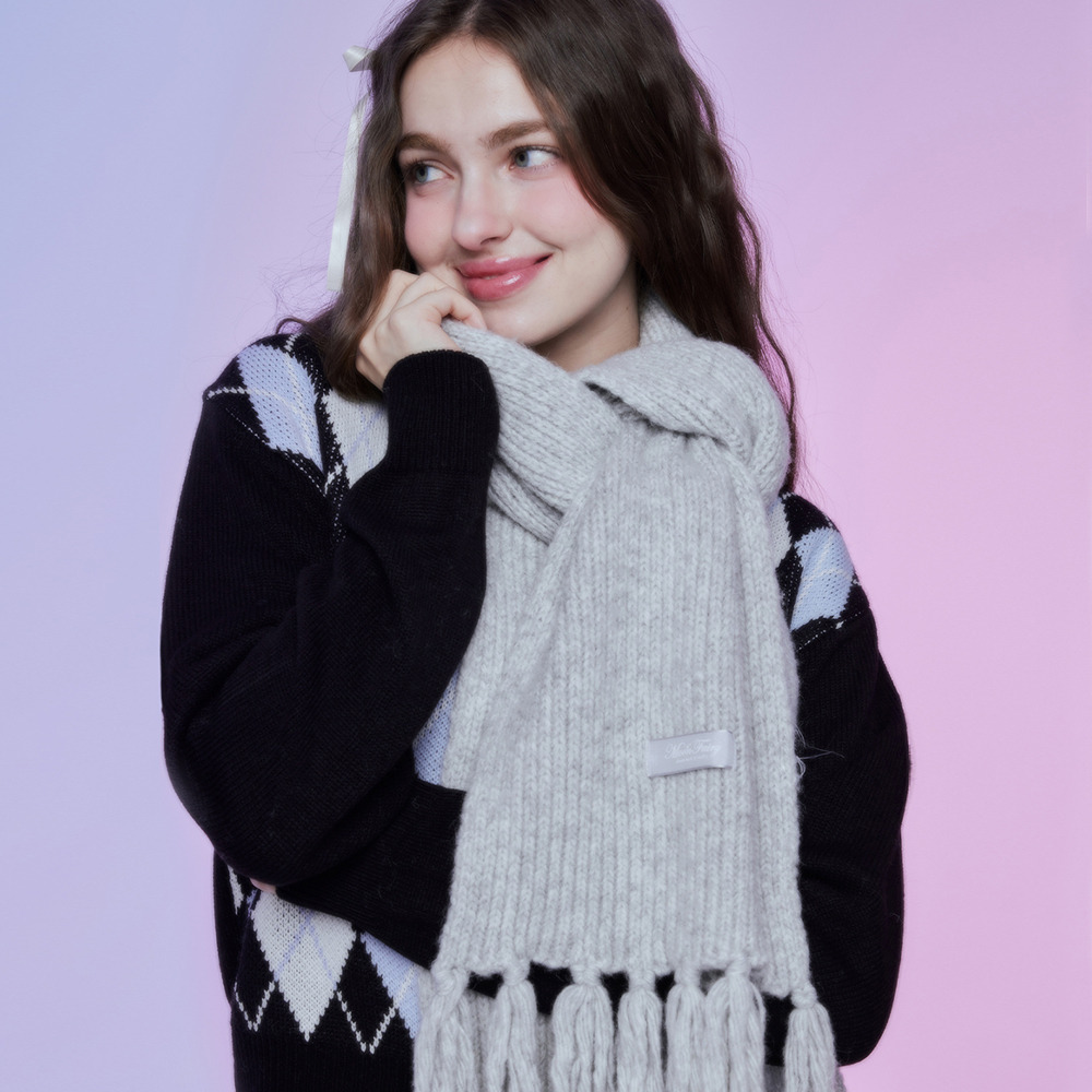 MF_KNIT_MUFFLER-GRAY - HAGO(하고)