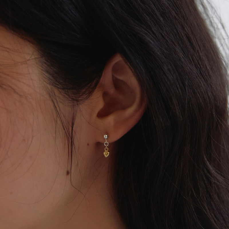 Love mini drop earrings ( combi) - 하고(HAGO)