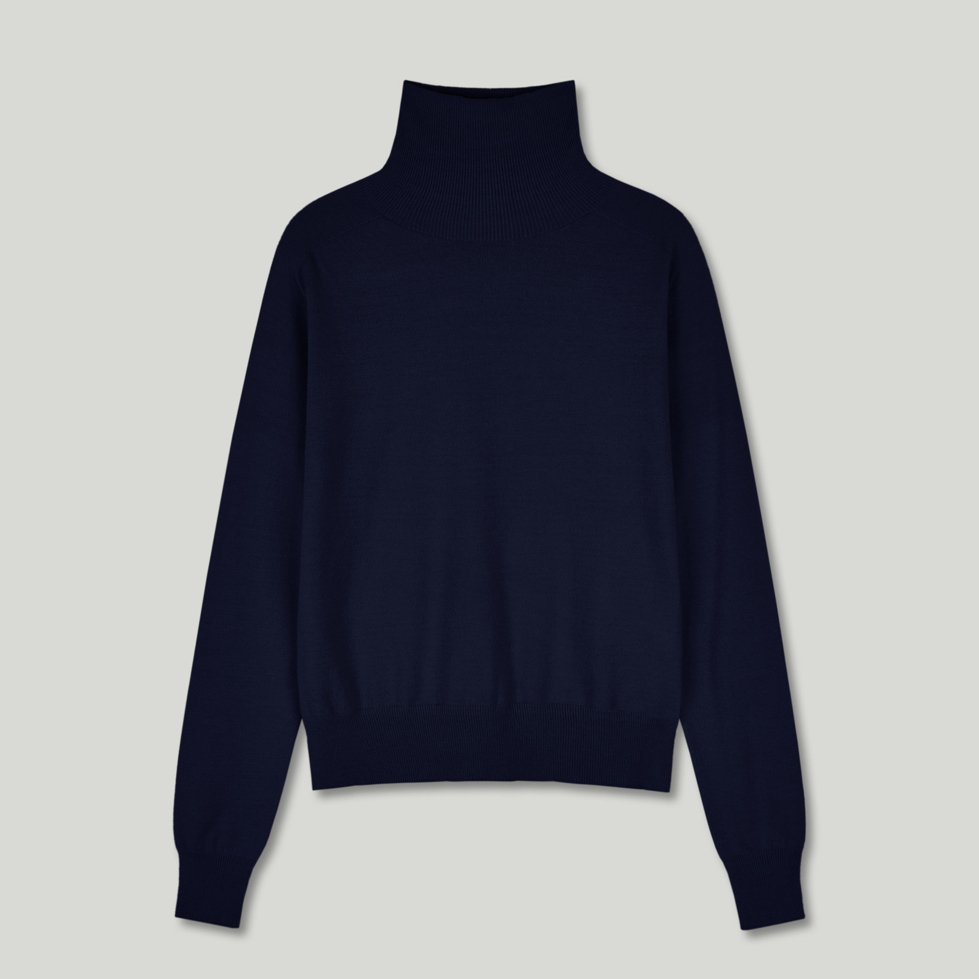 Wholegarment turtle neck knit_navy - 하고(HAGO)