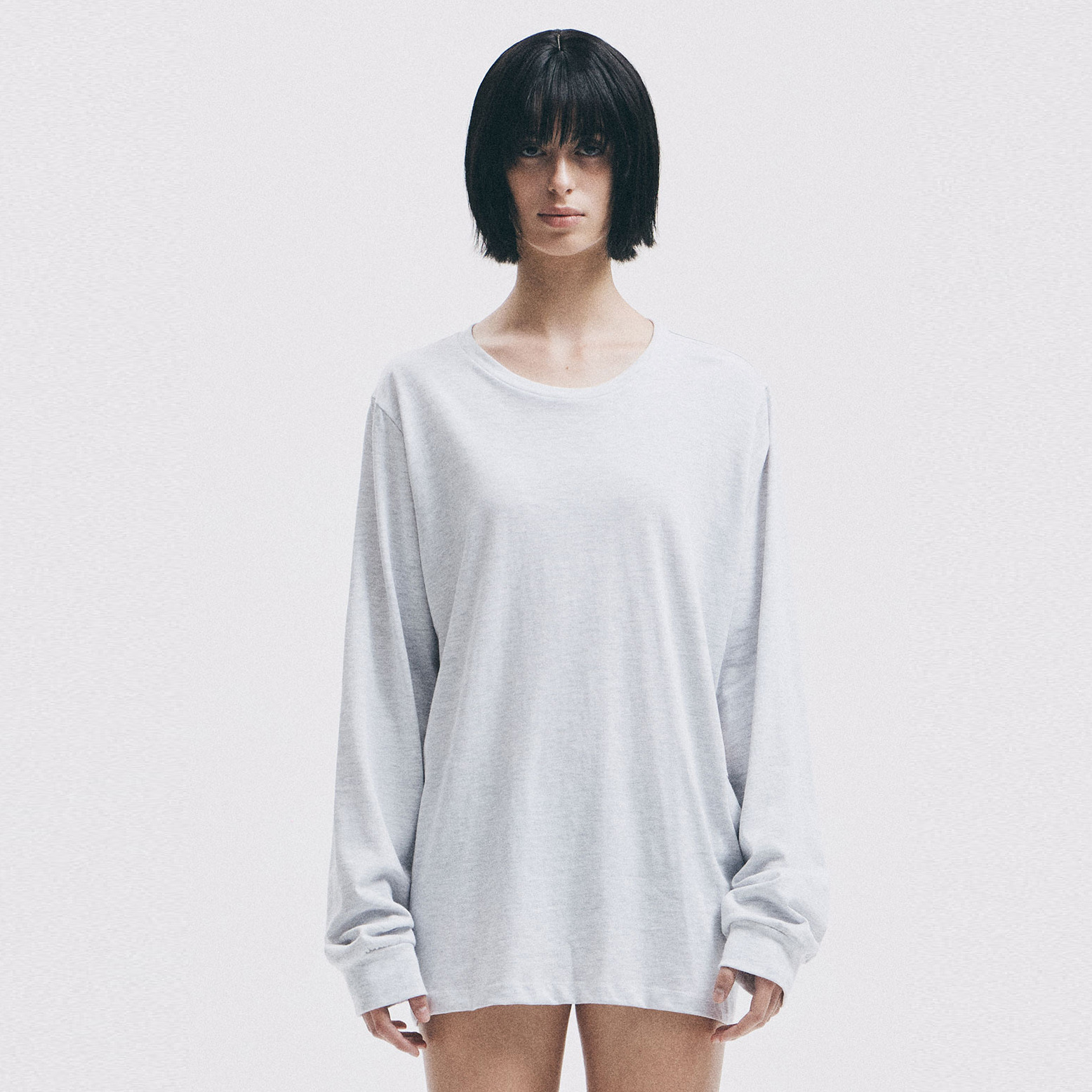 [HAGO EXCLUSIVE] HOLE BOXY SLEEVE TOP (MELANGE) - 하고(HAGO)