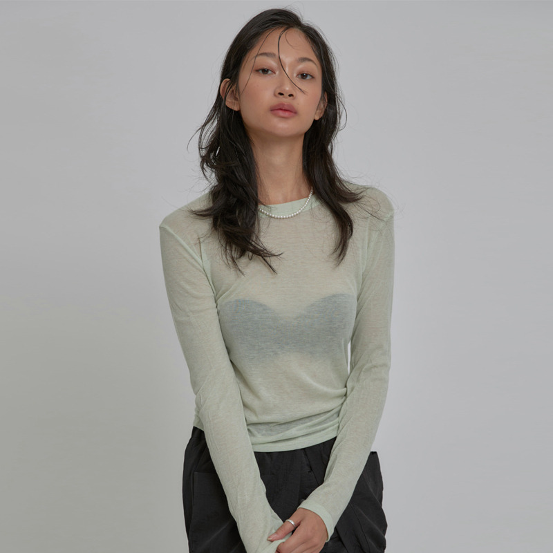Sheer Touch Long Sleeve T Mint - HAGO(하고)