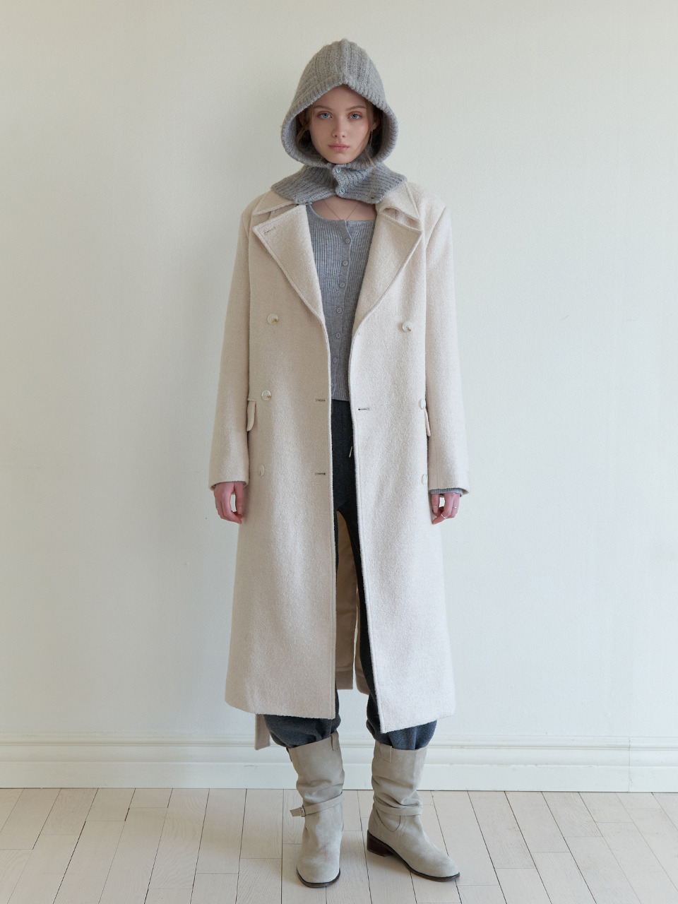 Note double wool coat (ivory) - HAGO(하고)